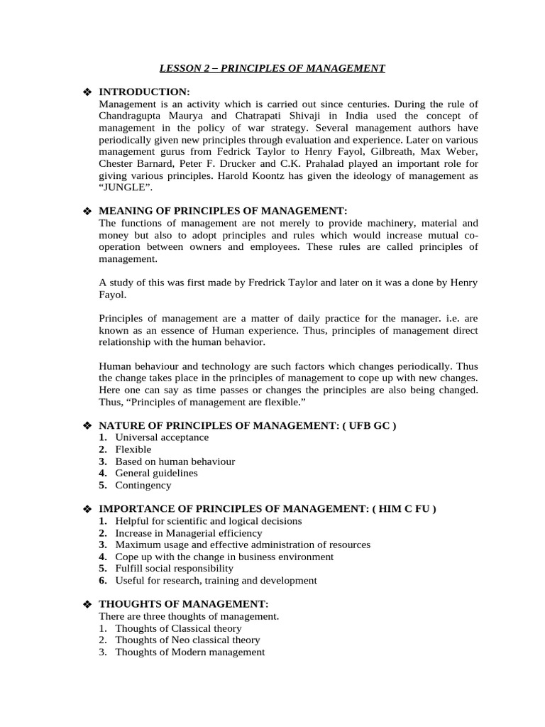 Principles of Management Overview | PDF | Business