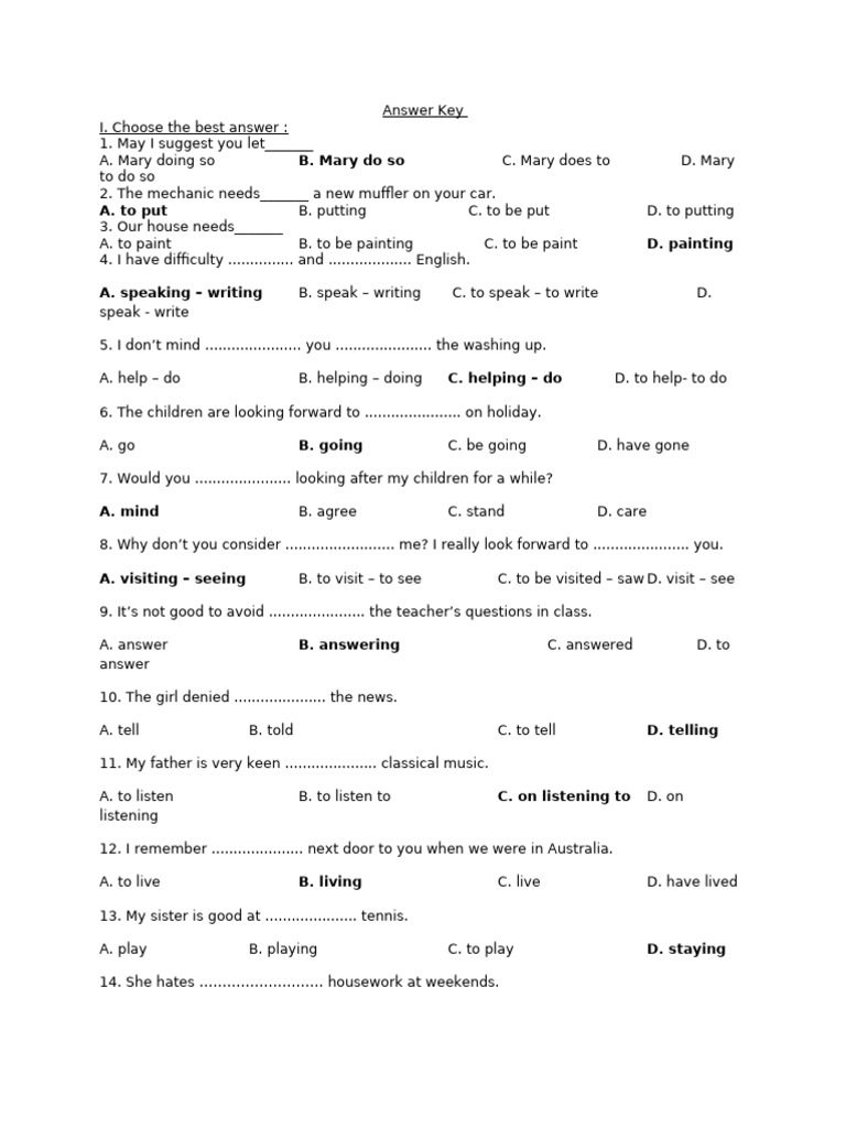 English Grammar Practice Answer Key | PDF