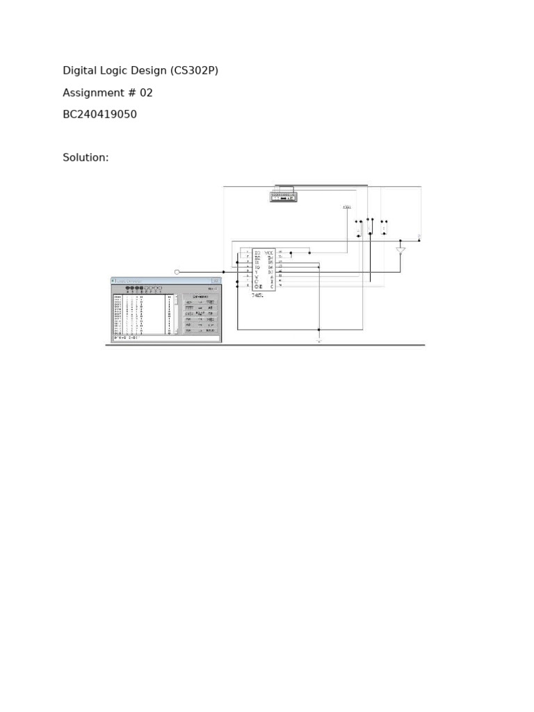 Digital Logic Design (CS302P) Assignment # 02 BC240419050 | PDF