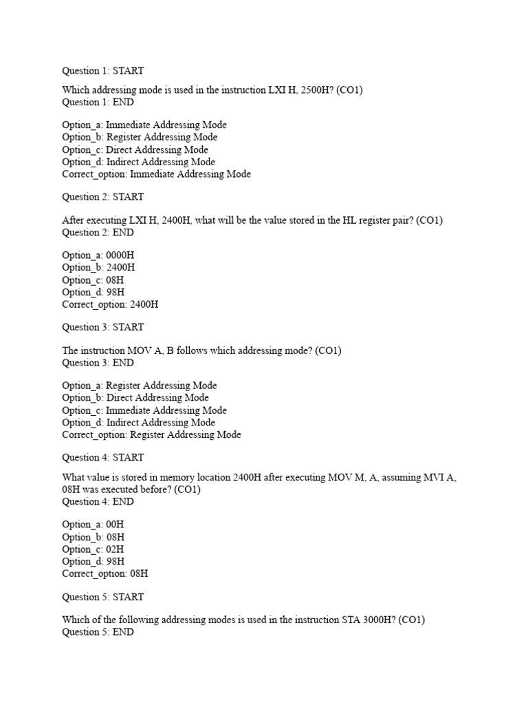 Eca10 MCQ Questions | PDF | Central Processing Unit | Computer Architecture