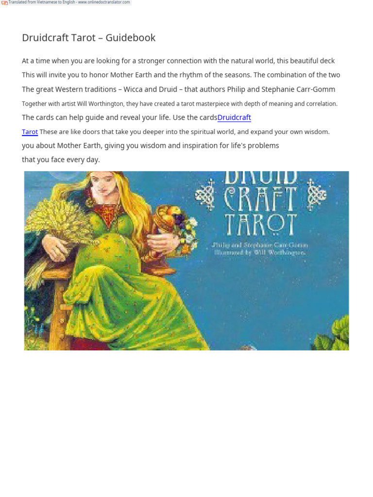 Druidcraft Tarot Guidebook Overview | PDF | Priest | Wicca