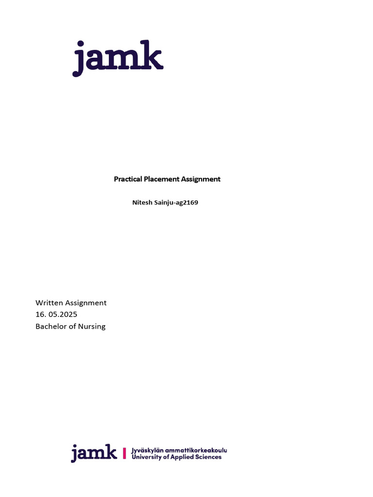 Assignment of Pratical Placement | PDF | Occupational Therapy | Physical Therapy