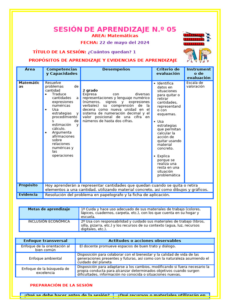 Sesion Mate - Cuantos Quedan 1 | PDF | Aprendizaje | Cognición
