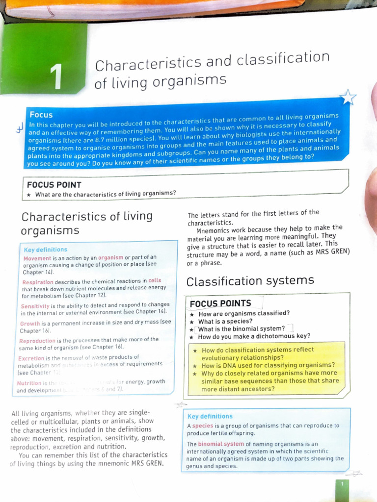 Bio CH 1 Shortened | PDF