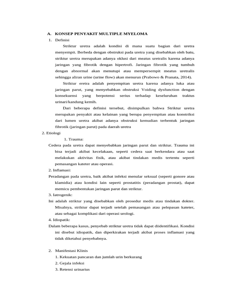 Striktur Uretra: Definisi, Etiologi, dan Penanganan | PDF
