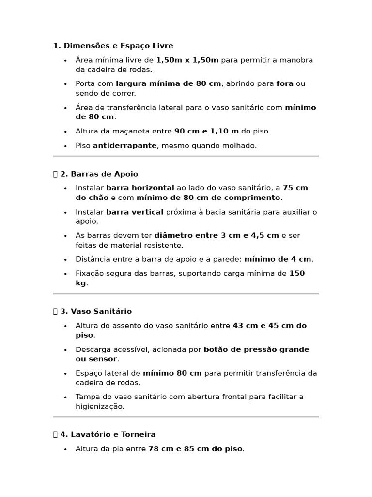 NBR 9050 - Acessibilidade Banheiro PNE | PDF