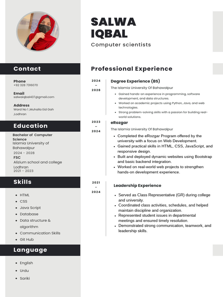 Professional Modern CV Resume | PDF | Java Script | World Wide Web