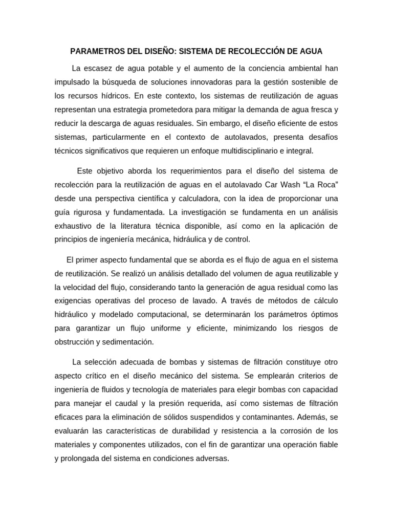 Capitulo IV - Sistema de Reutilización de Agua para Autolavado | PDF | Agua | Saneamiento
