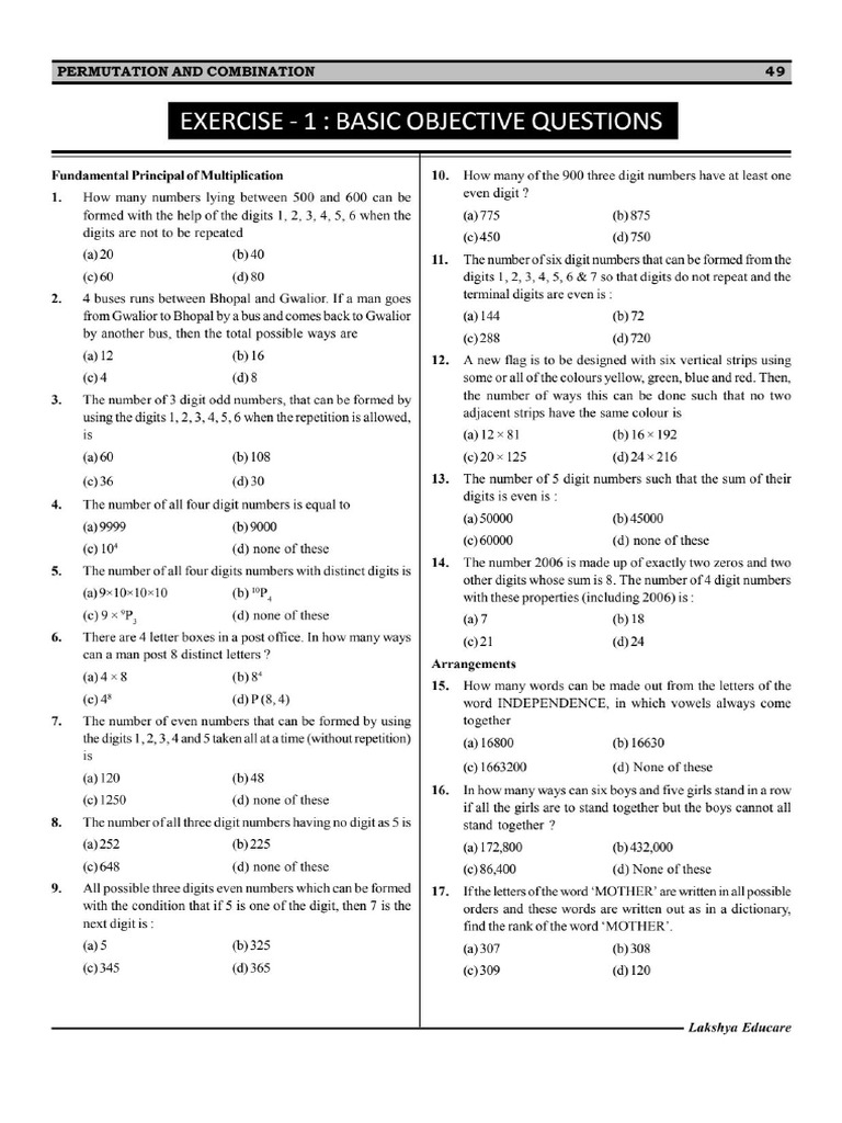 Permutations & Combinations | PDF