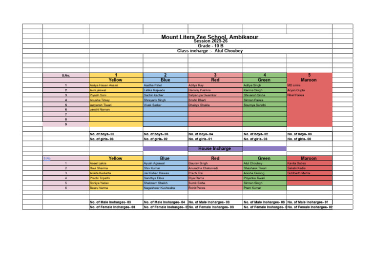 Mount Litera Zee School Grade 10B Details | PDF