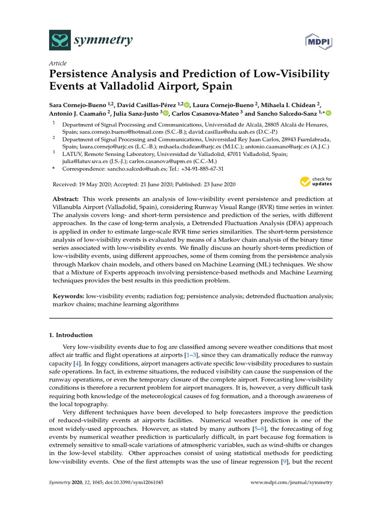 Persistence Analysis and Prediction of Low-Visibil | PDF | Support ...