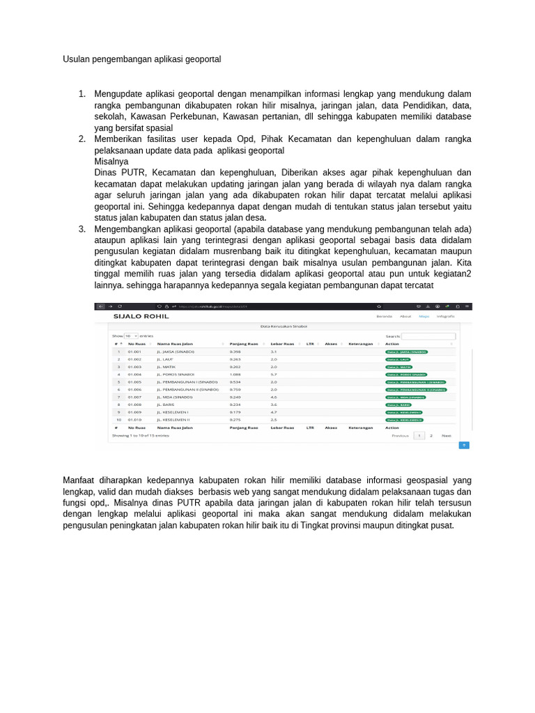 Usulan Pengembangan Aplikasi Geoportal | PDF