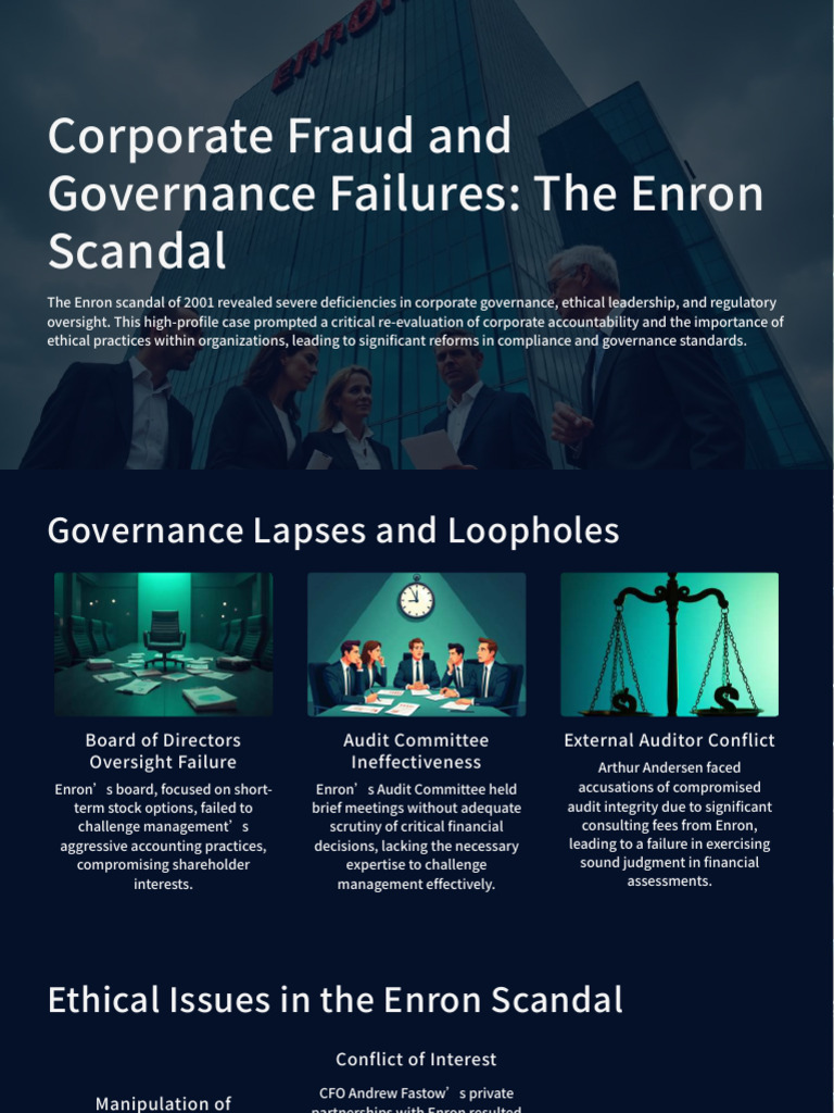 Enron Scandal: Corporate Governance Failures | PDF | Accounting | Enron