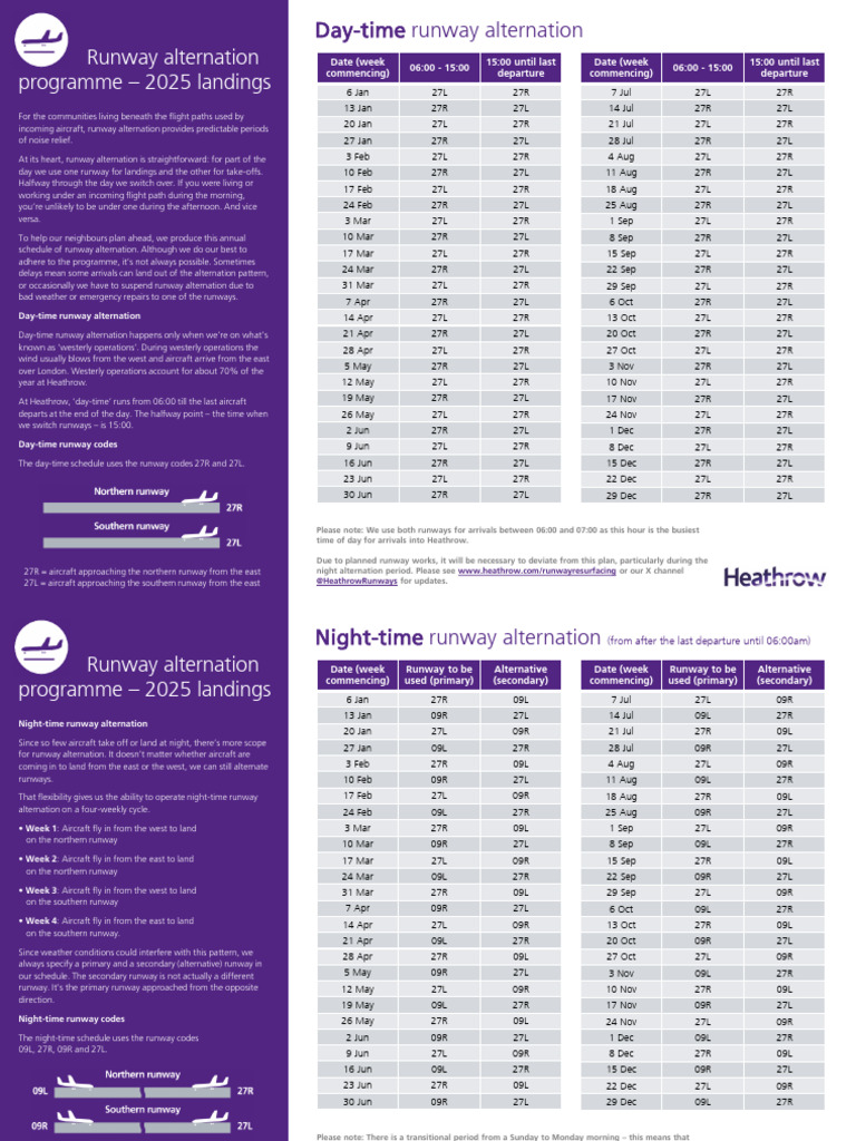 Heathrow Runway Alternation Programme 2025 | PDF | Aircraft | Transport ...