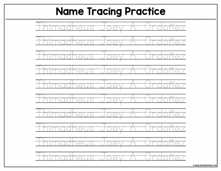 DONE CreatePrintables - Com Name Tracing Practice 0C43 D64E 30B1 | PDF