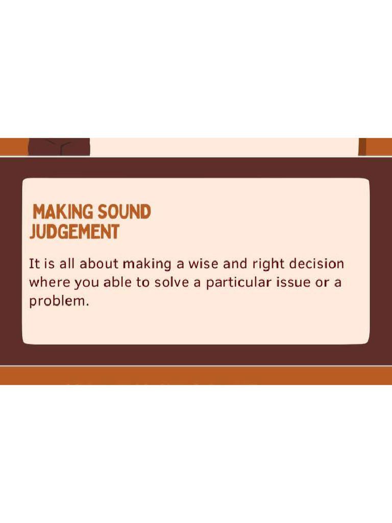 Making Sound Judgement | PDF