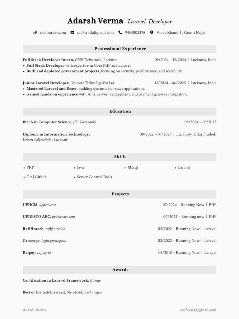 Adarsh Verma FlowCV Resume 20250707 | PDF