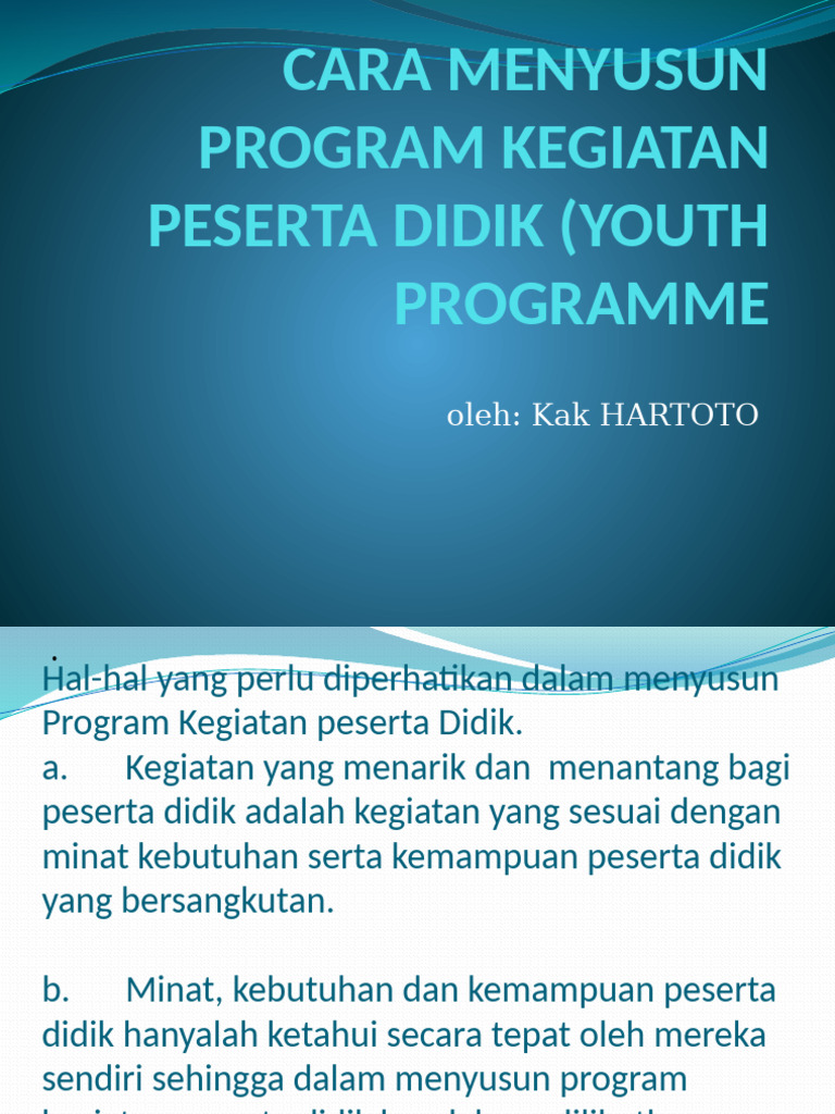 Cara Menyusun Program Kegiatan | PDF