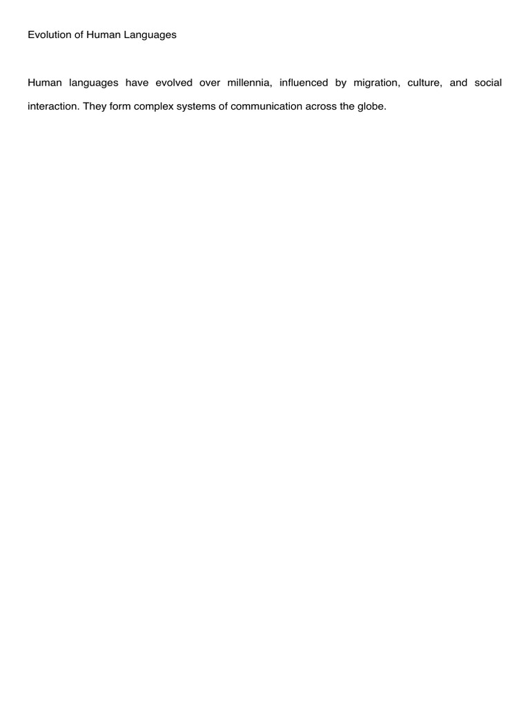 Evolution of Human Languages | PDF