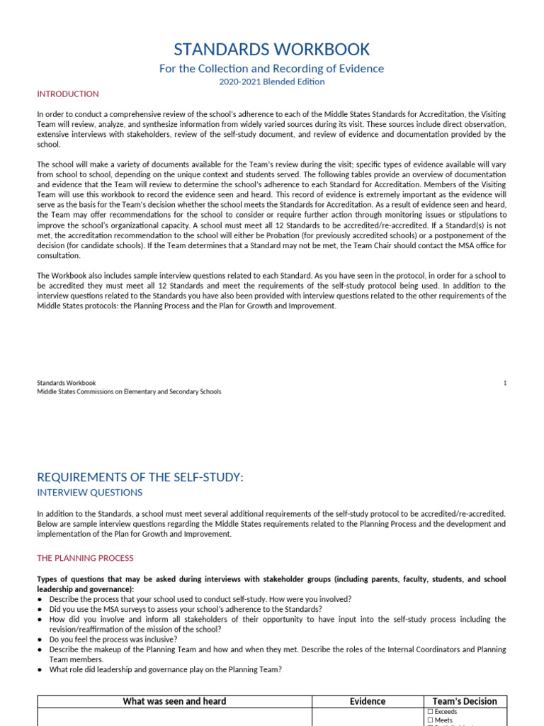 Standards Workbook 2020 2021 Blended Edition42358 | PDF | Strategic ...