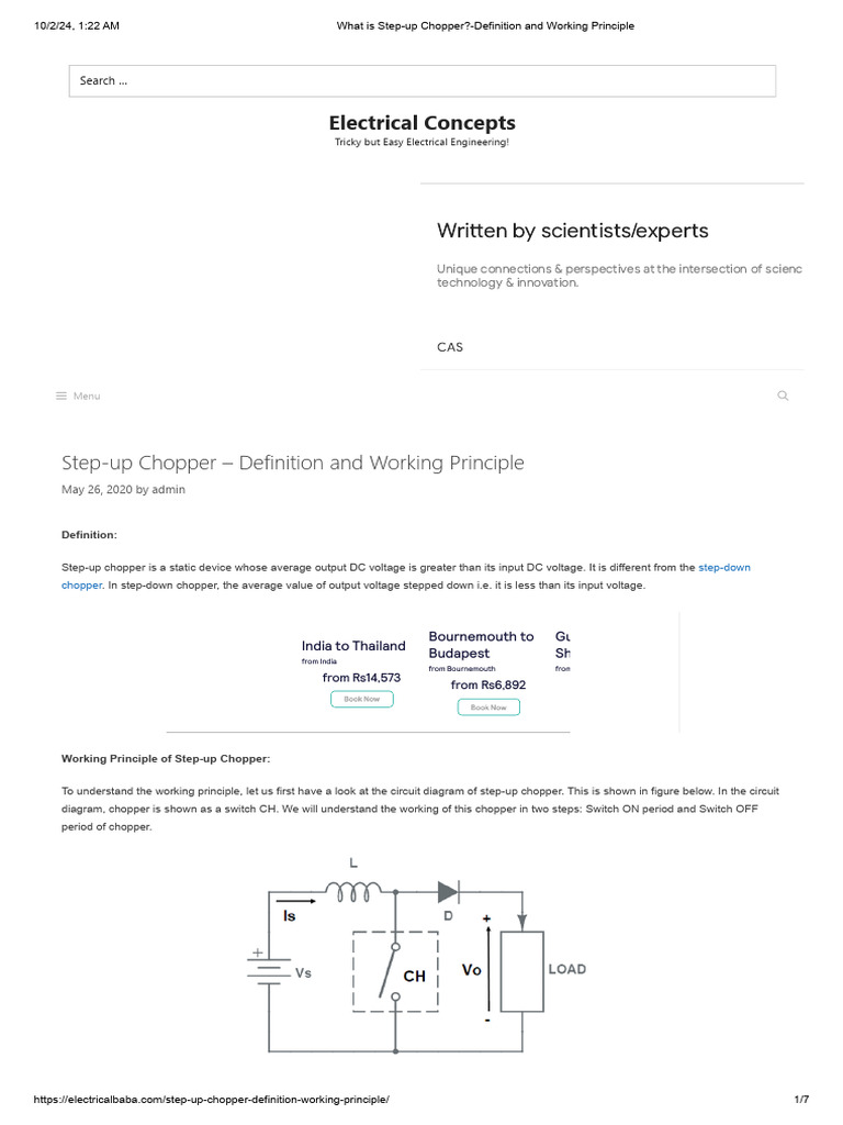 What Is Step-Up Chopper - Definition and Working Principle | PDF | Inductor | Voltage