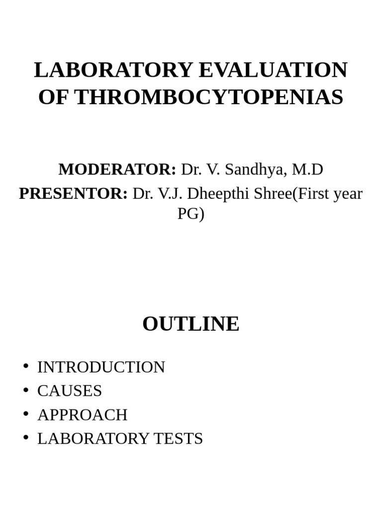 Laboratory Evaluation of Thrombocytopenias | PDF | Platelet | Tissue ...