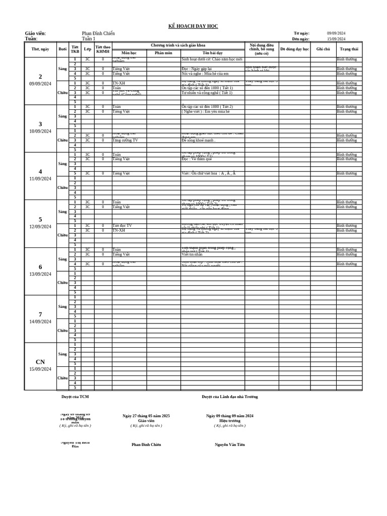 Lich Bao Giang Phan Dinh Chien Tuan1 | PDF