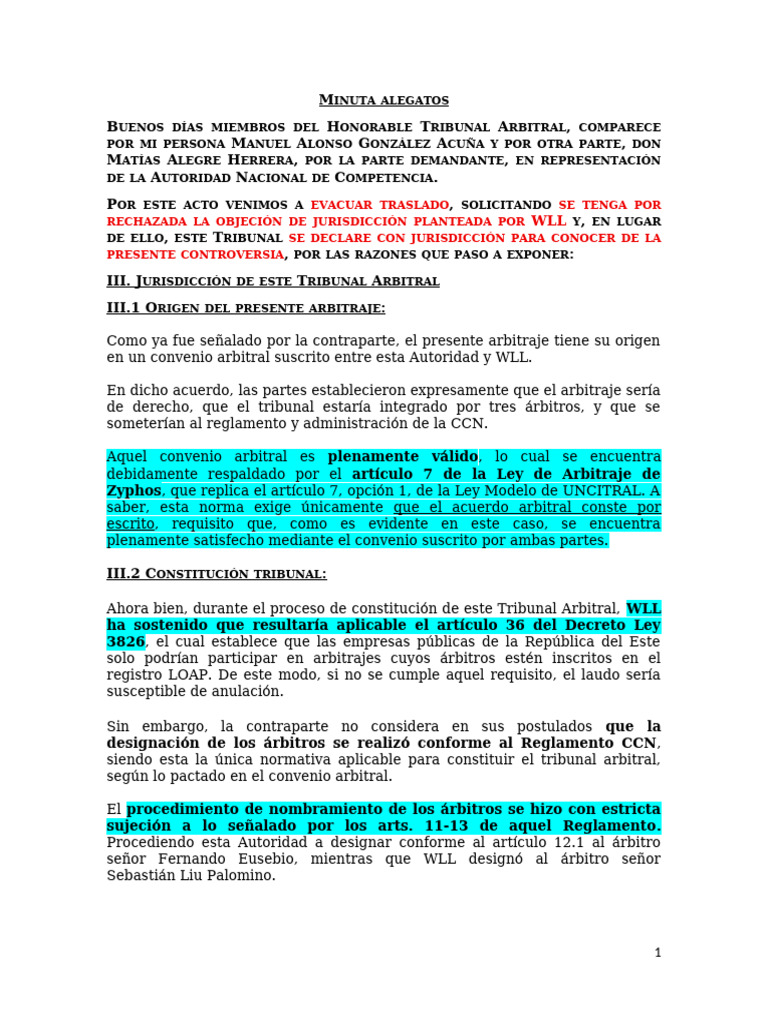 Jurisdicción en Arbitraje de Zyphos | PDF | Arbitraje | Jurisdicción