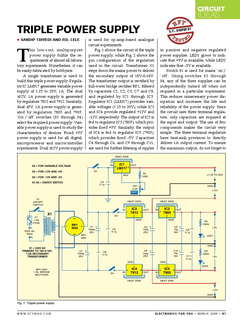 DIY Triple Power Supply Guide | PDF | Science & Mathematics ...