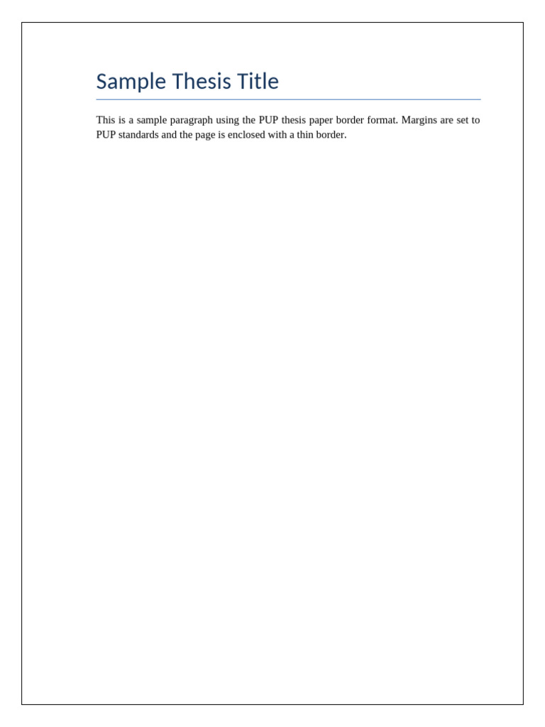 PUP Thesis Template | PDF