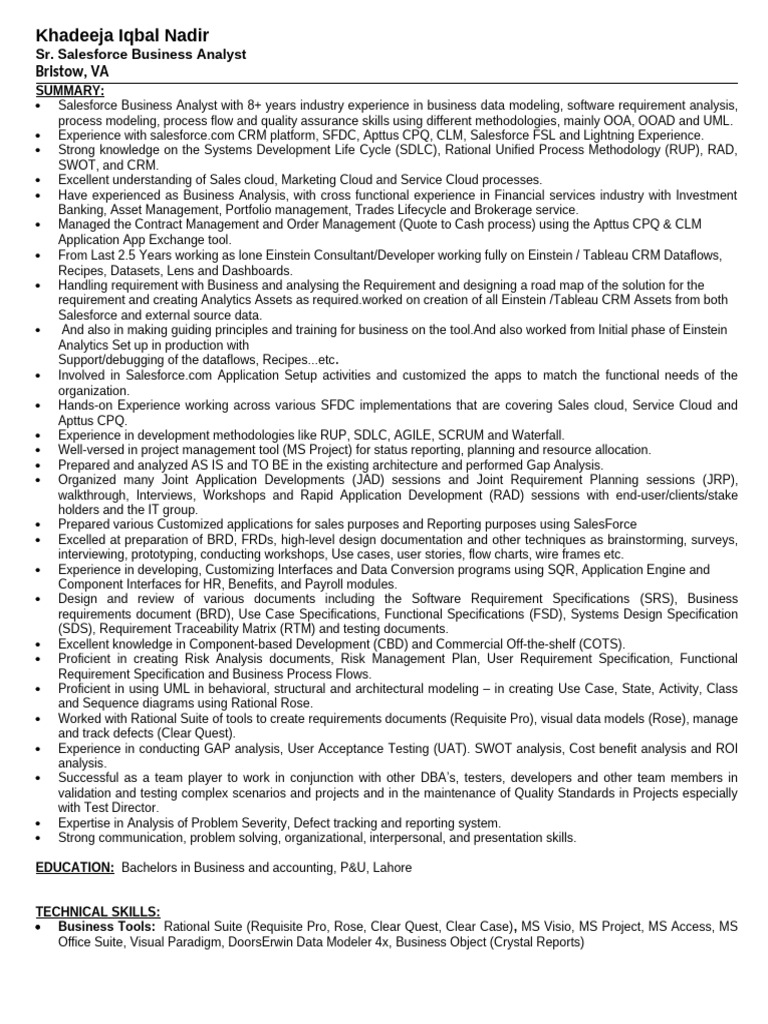 Khadeeja BA Salesforce. | PDF | Software Development Process | Use Case