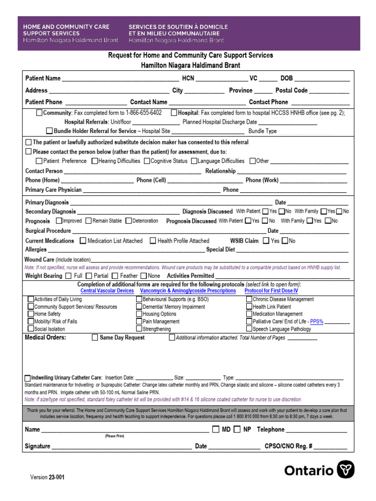 Hamilton Niagara Haldimand Brant (HNHB) Home Care | PDF | Health ...