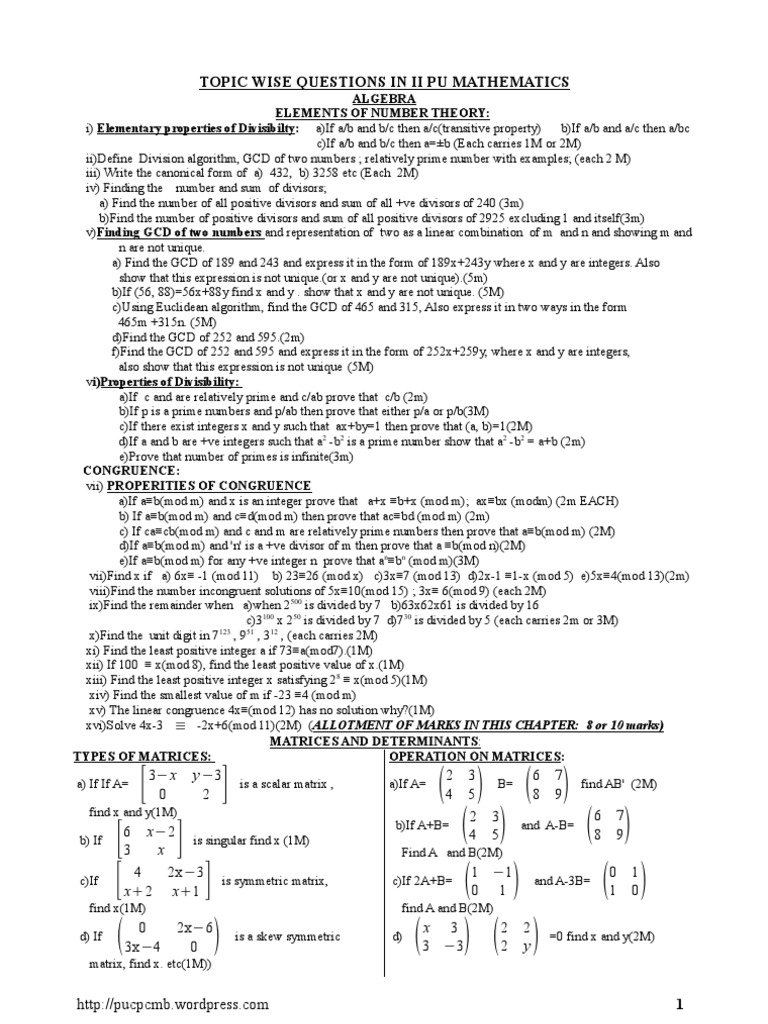 2nd-puc-mathematics-topiciwise-imp-questions-pdf-group-mathematics