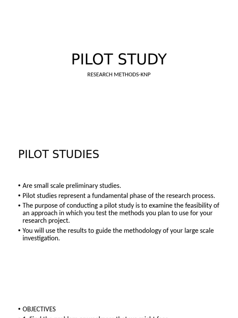 Pilot Study | PDF