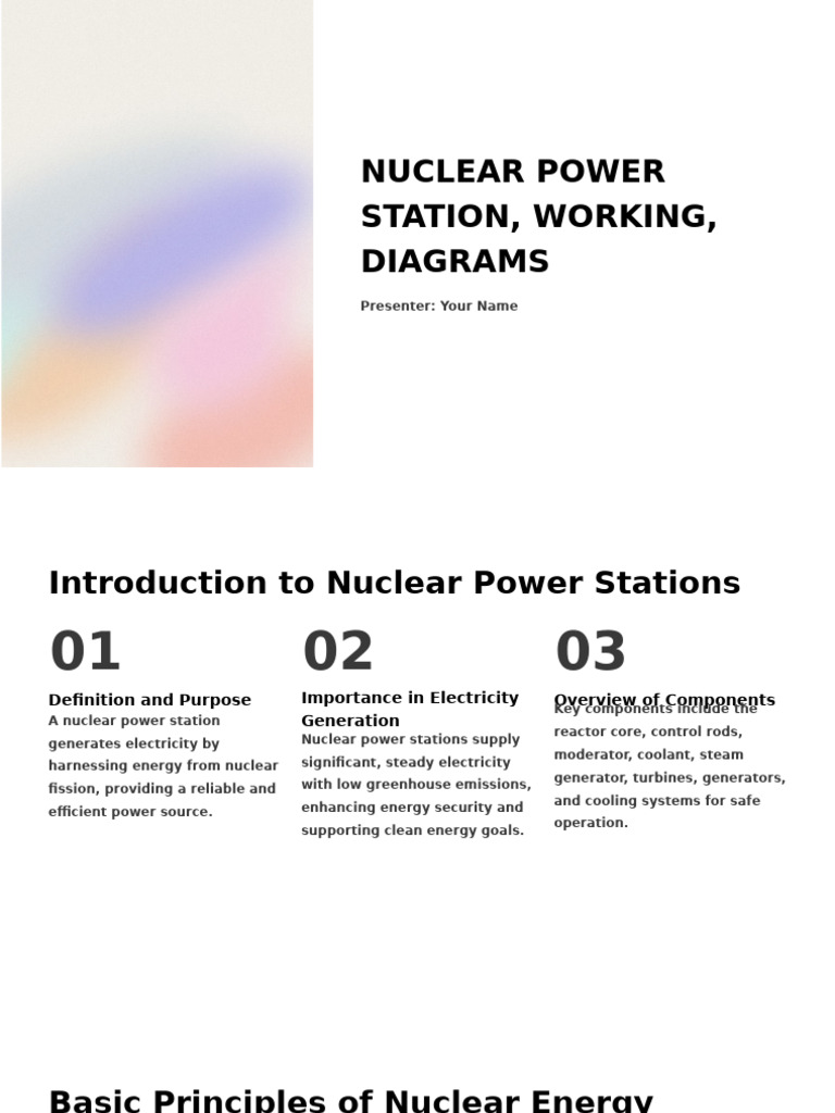 Nuclear Power Station - Working and Diagrams | PDF | Nuclear Reactor | Nuclear Fuel