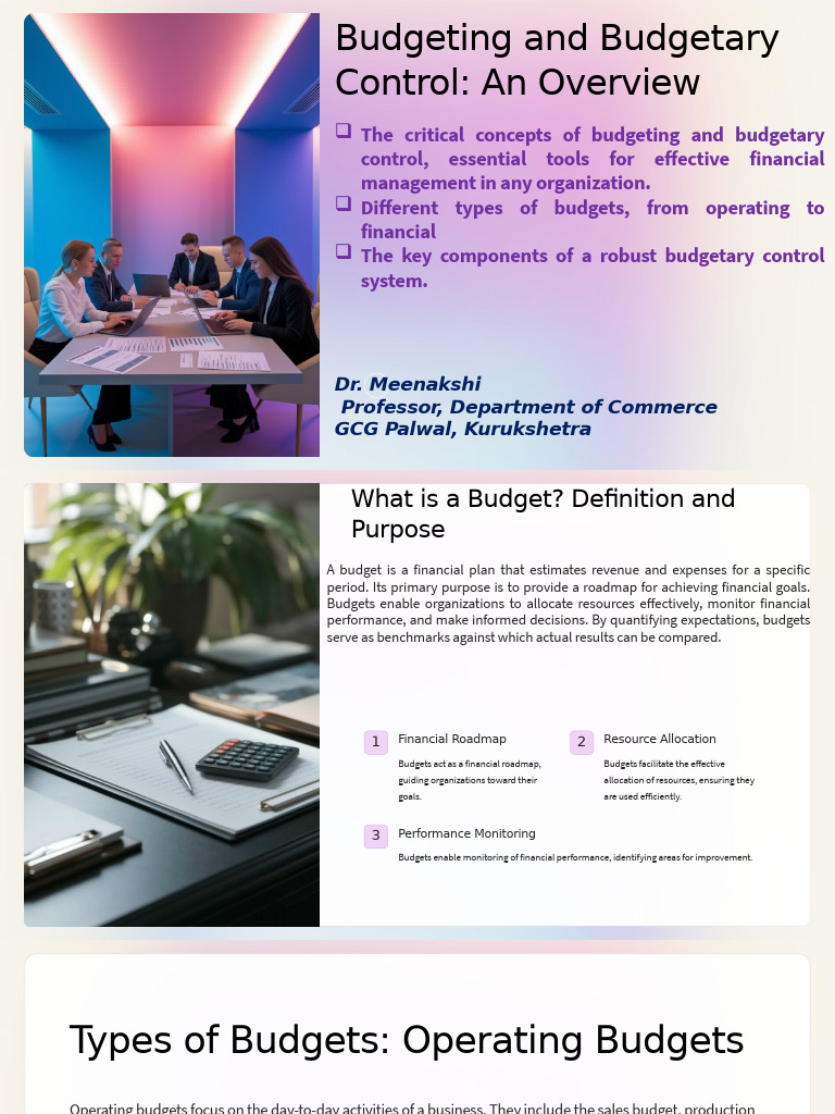 Budgeting and Budgetary Control An Overview | PDF | Budget | Inventory