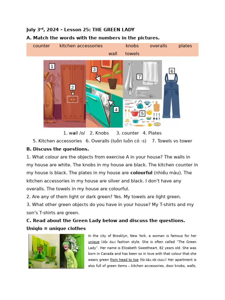 Lesson 25 The Green Lady | PDF