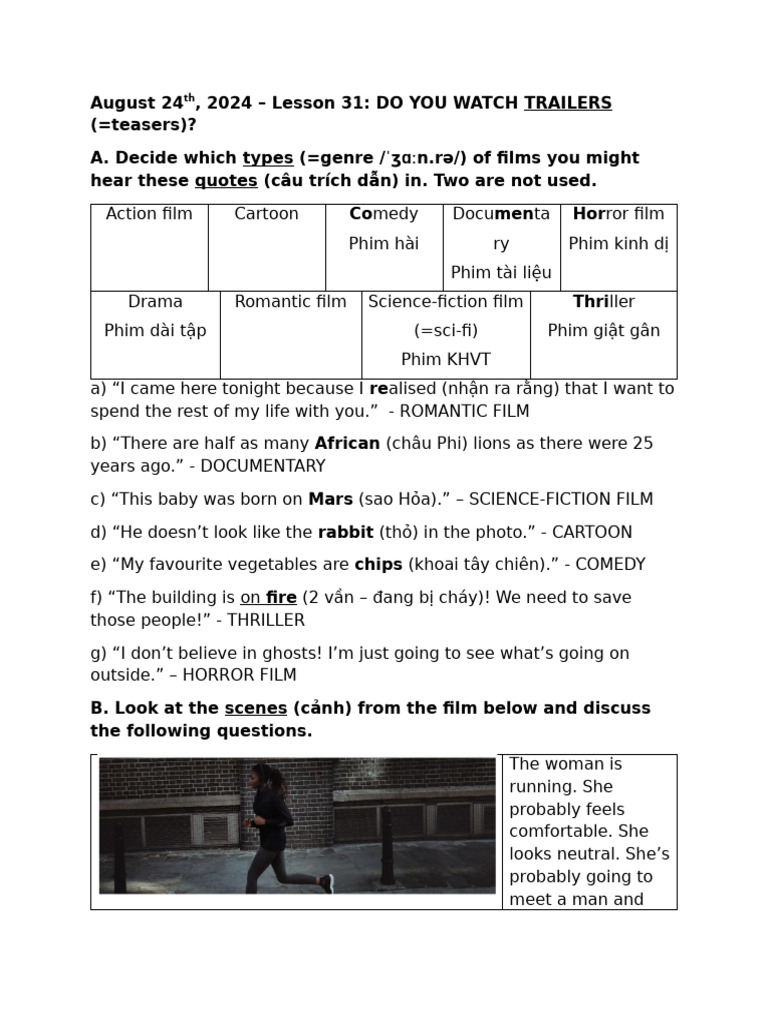Lesson 31 Do You Watch Trailers | PDF