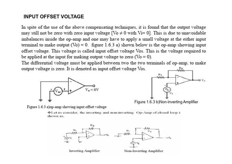 Understanding Op-Amp Input Offset Voltage | PDF