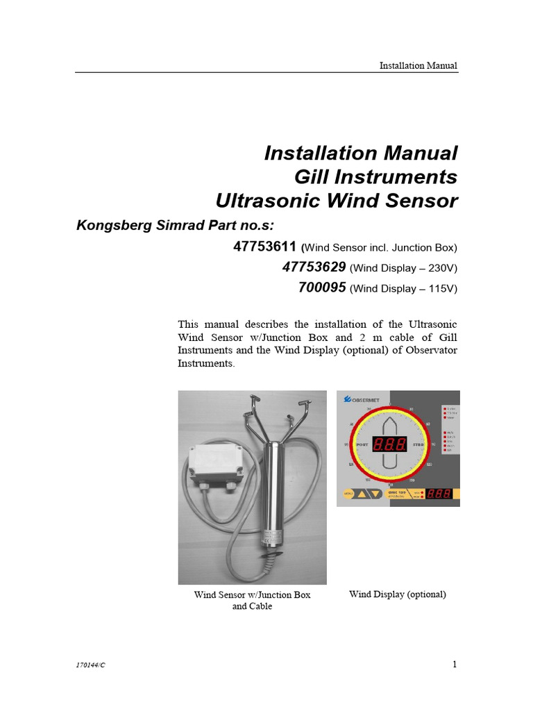 Gill Ultrasonic Wind Sensor Manual | PDF | Wind Speed | Electricity