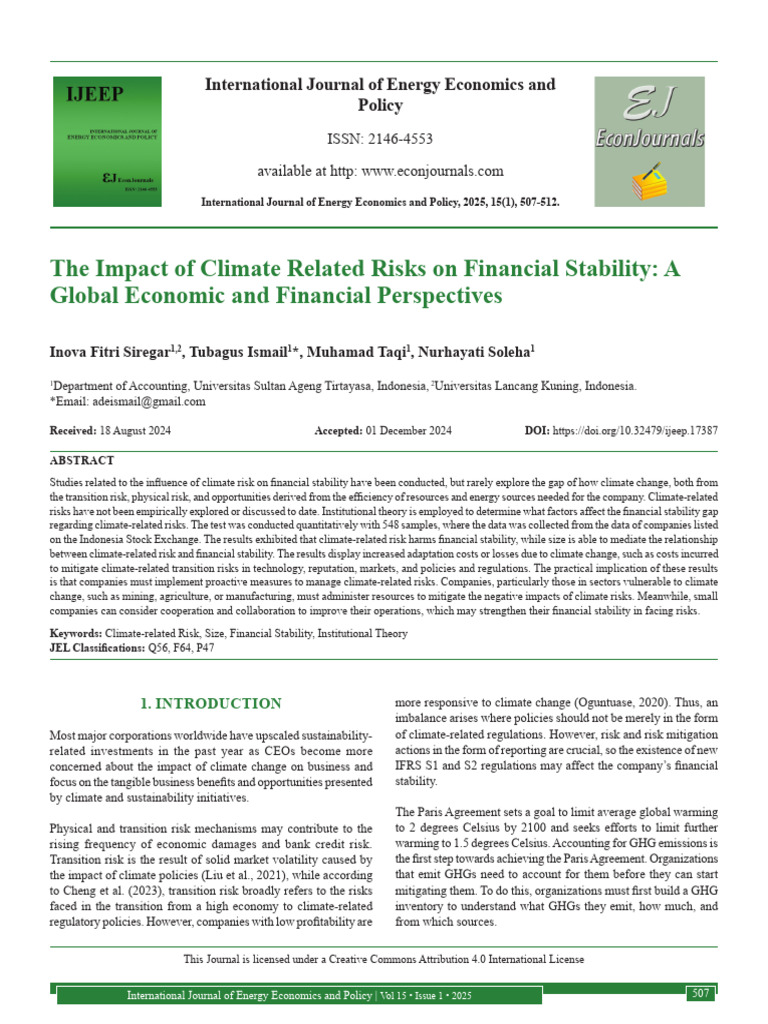 Climate Risks and Financial Stability Impact | PDF | Risk | Climate Change