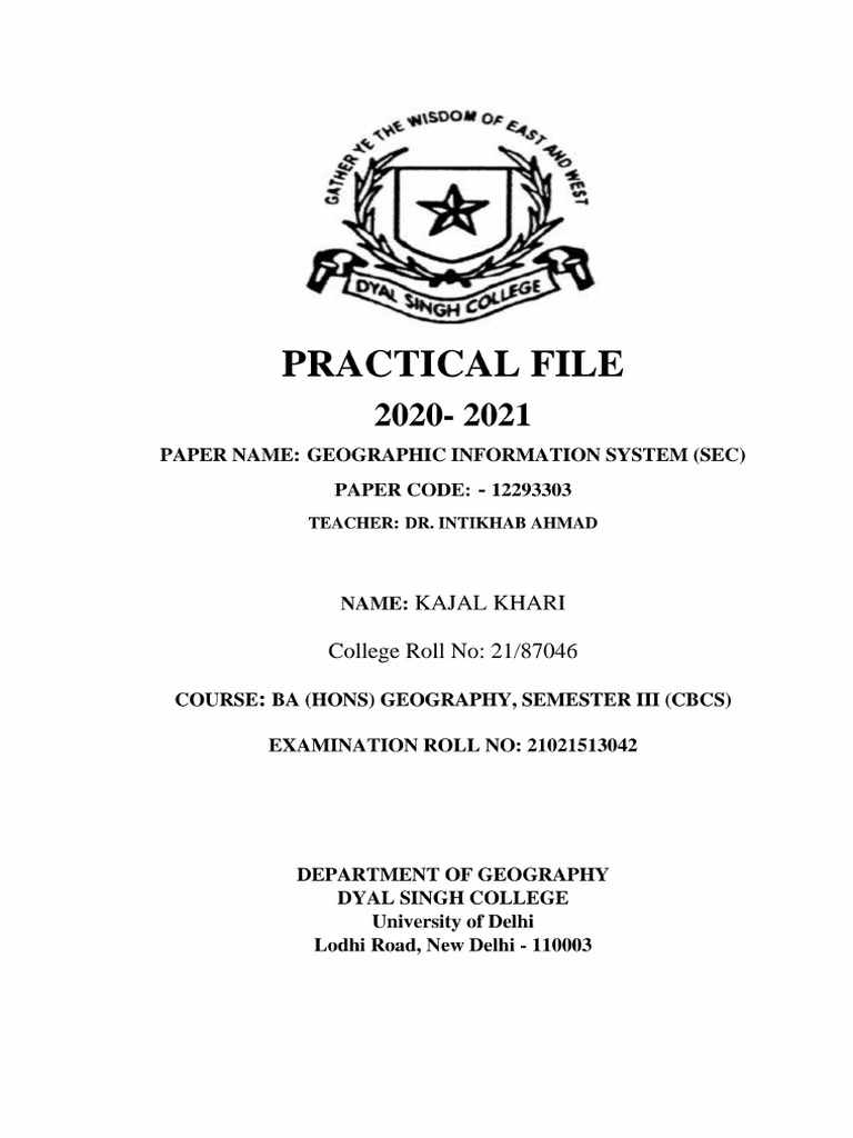 GIS Practical File Kajal | PDF