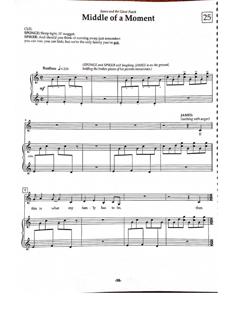 Middle of A Moment KEY OF C | PDF