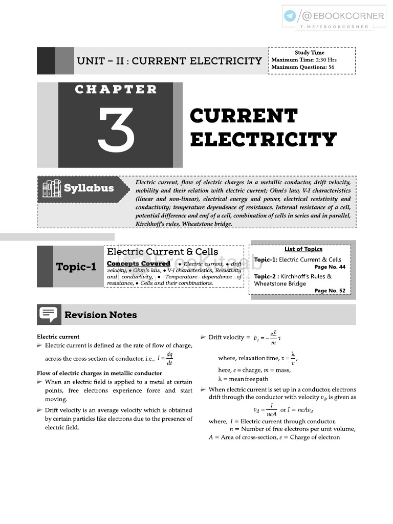 03 Current Electricity | PDF