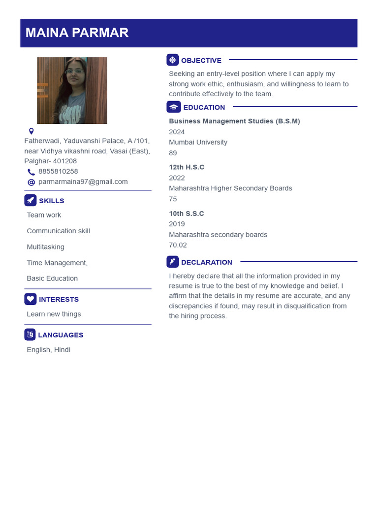 Maina Parmar - 070825300418170 | PDF