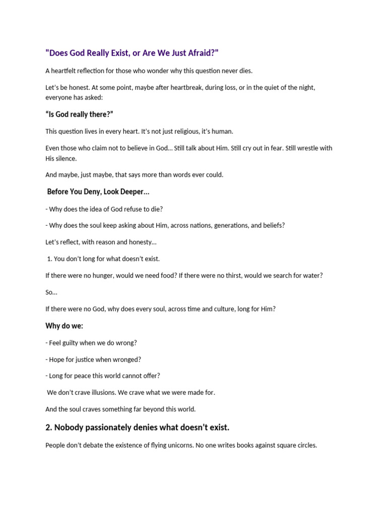 Does God Really Exist | PDF | God In Islam | God