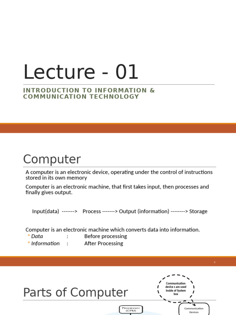 Introduction to ICT and Computers | PDF | Input/Output | Computer Hardware