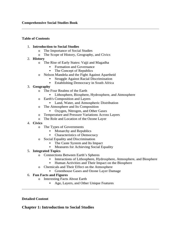 Comprehensive Social Studies Book | PDF | Atmosphere Of Earth | Earth