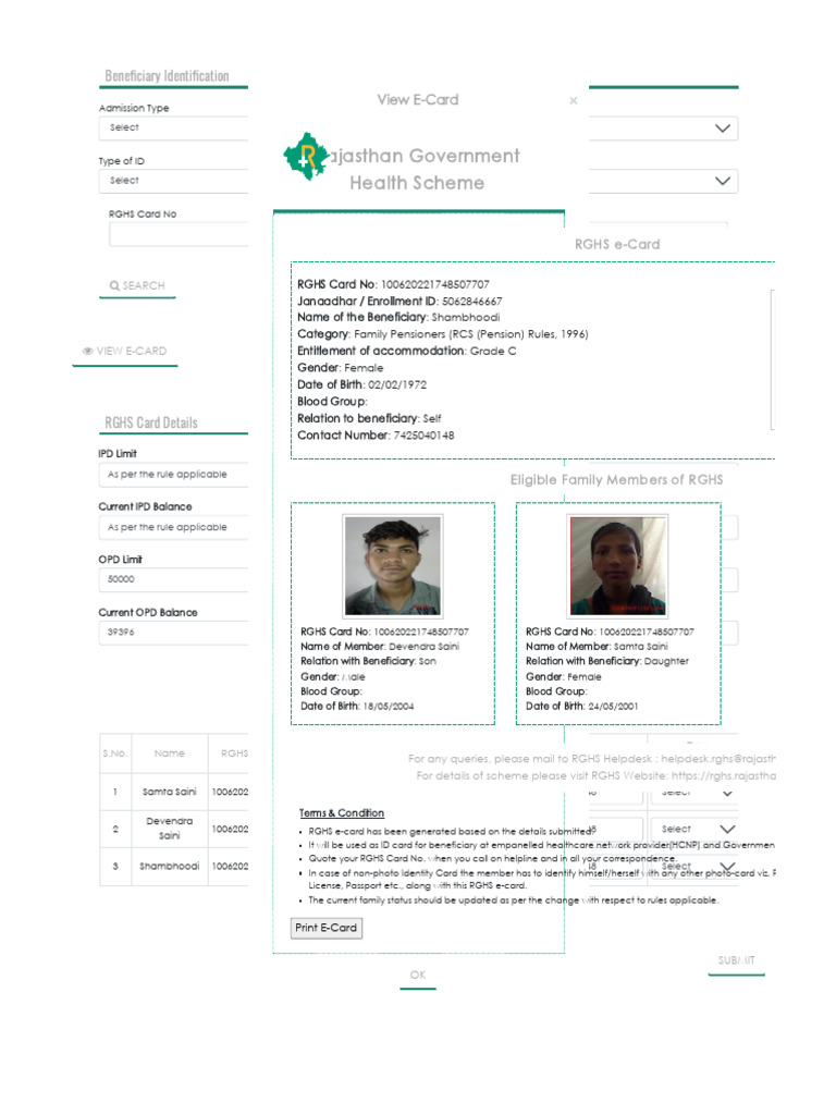 Rajasthan Government Health Scheme | PDF | Identity Document | Access Control