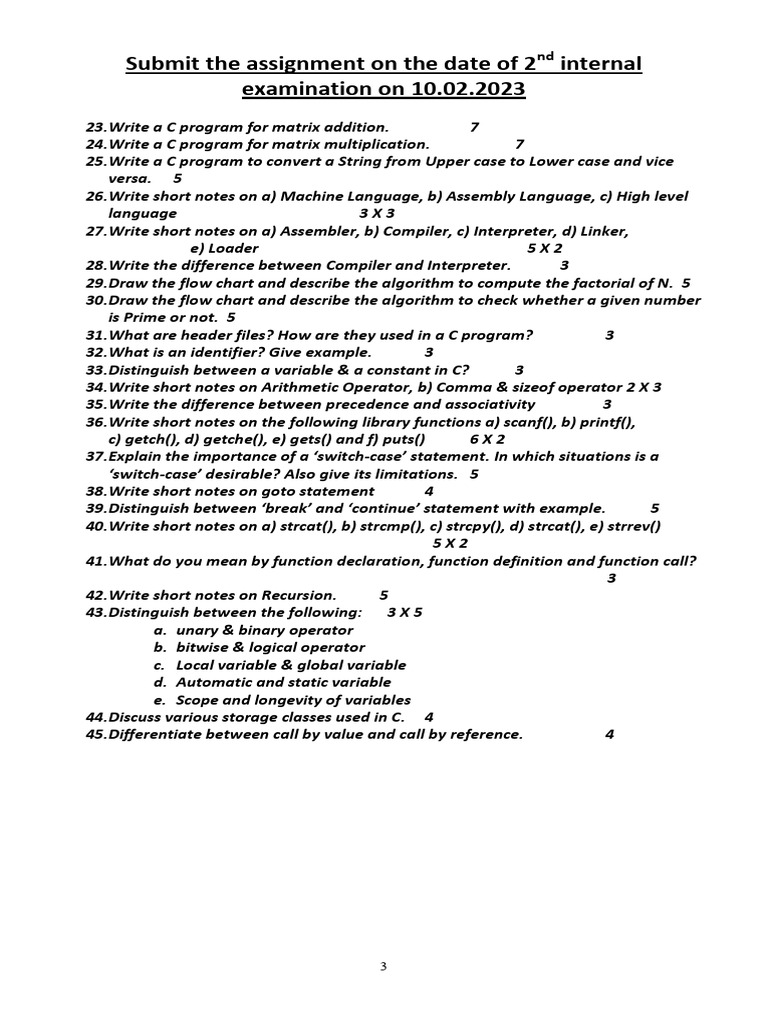 C Programming - Assignment 2 | PDF